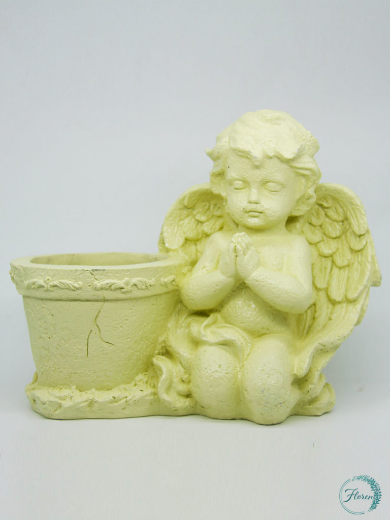 Praying Angel Flower Pot Resin Planter Pot - Cream Color - Floren